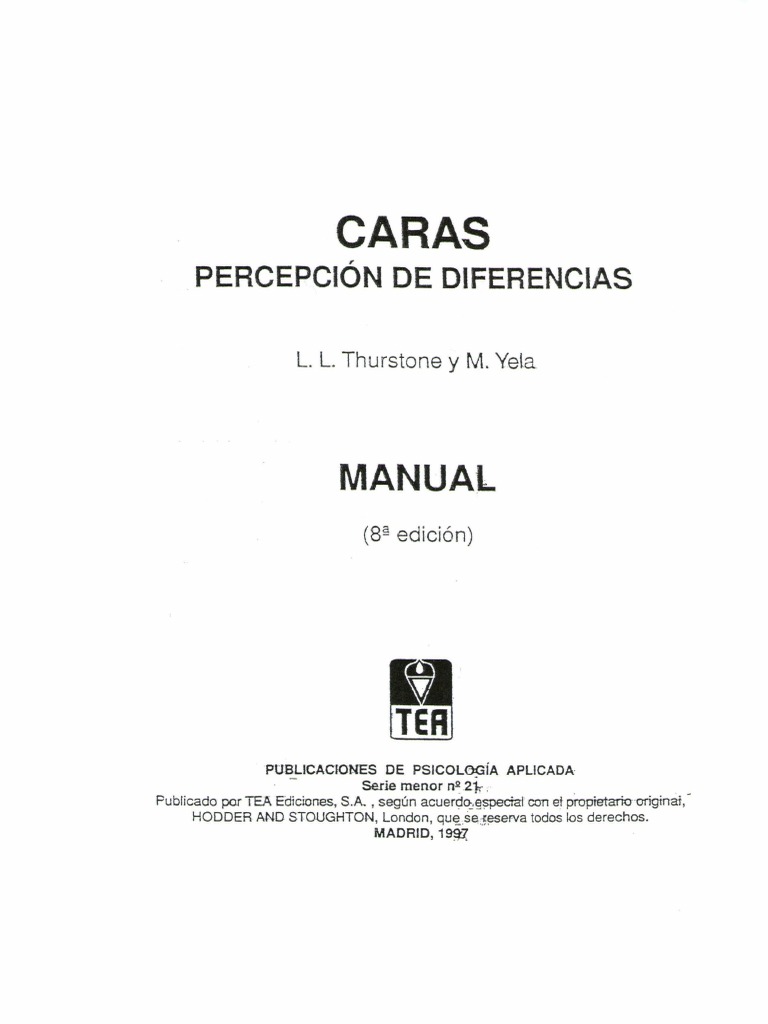 Manual Test Caras (Test Percepción Semejanzas y Diferencias) | PDF