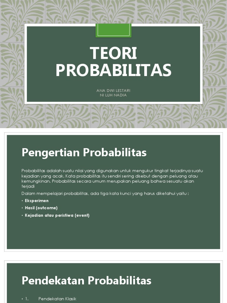 TEORI Probabilitas | PDF
