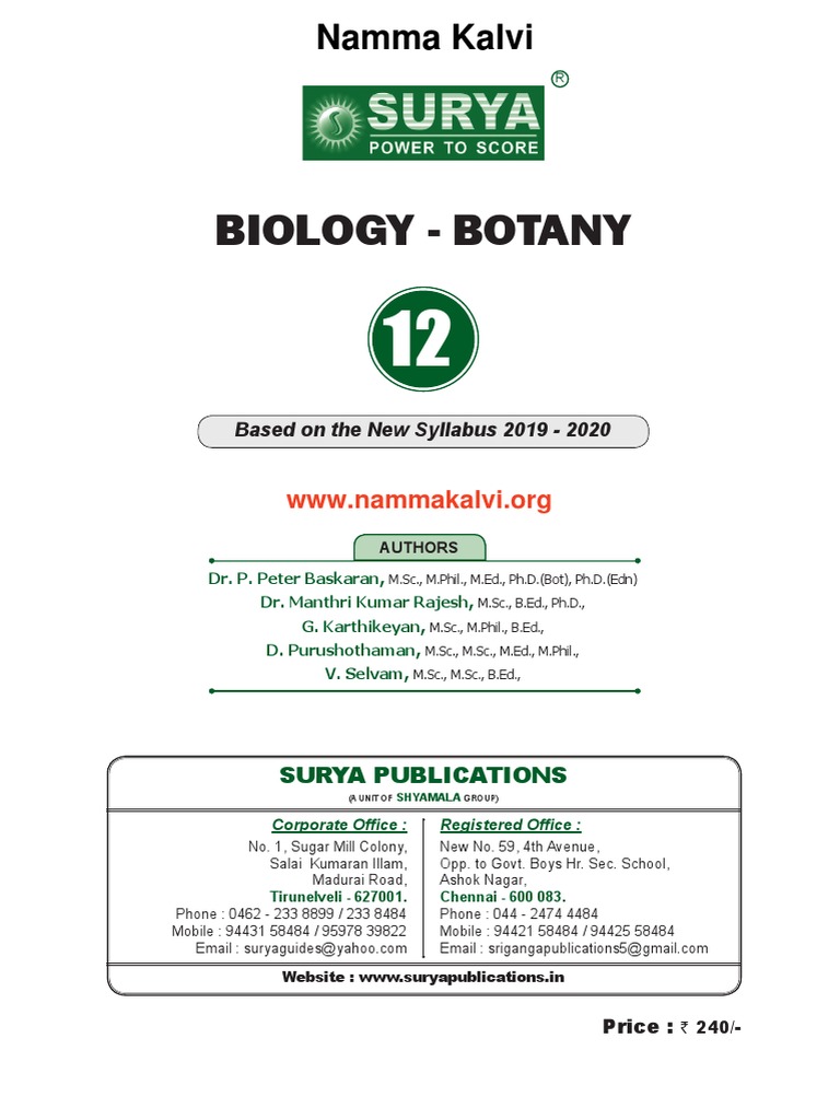 12th Botany Guide for Tamil Nadu Exams | PDF | Fertilisation ...