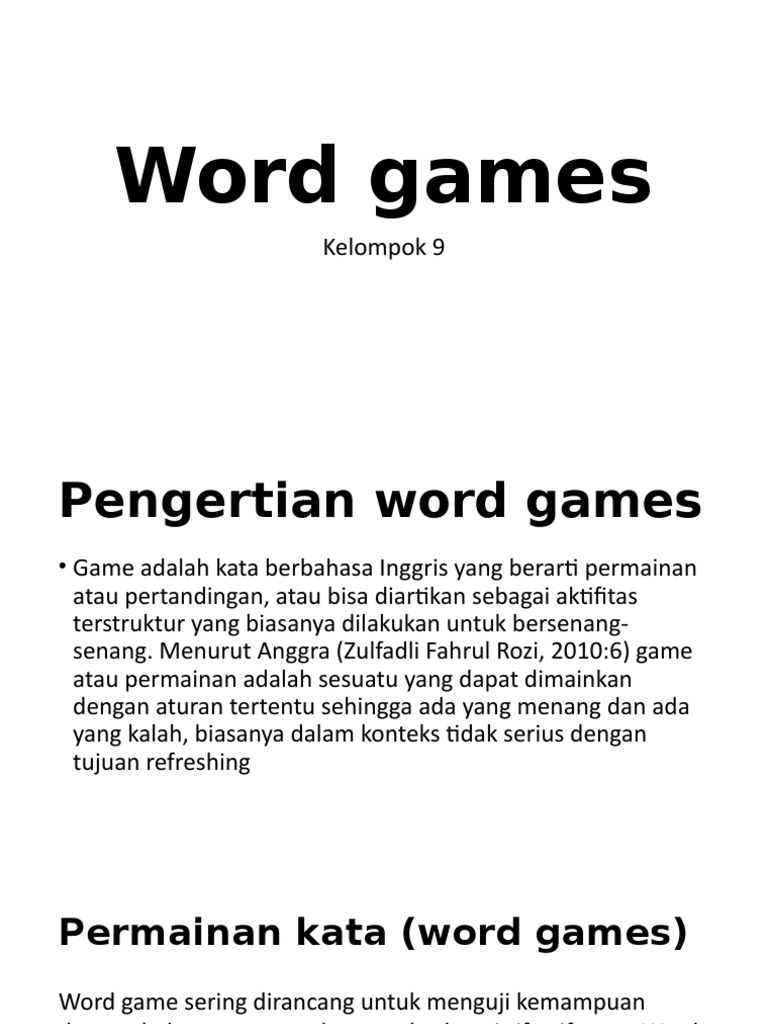 Word Games | PDF