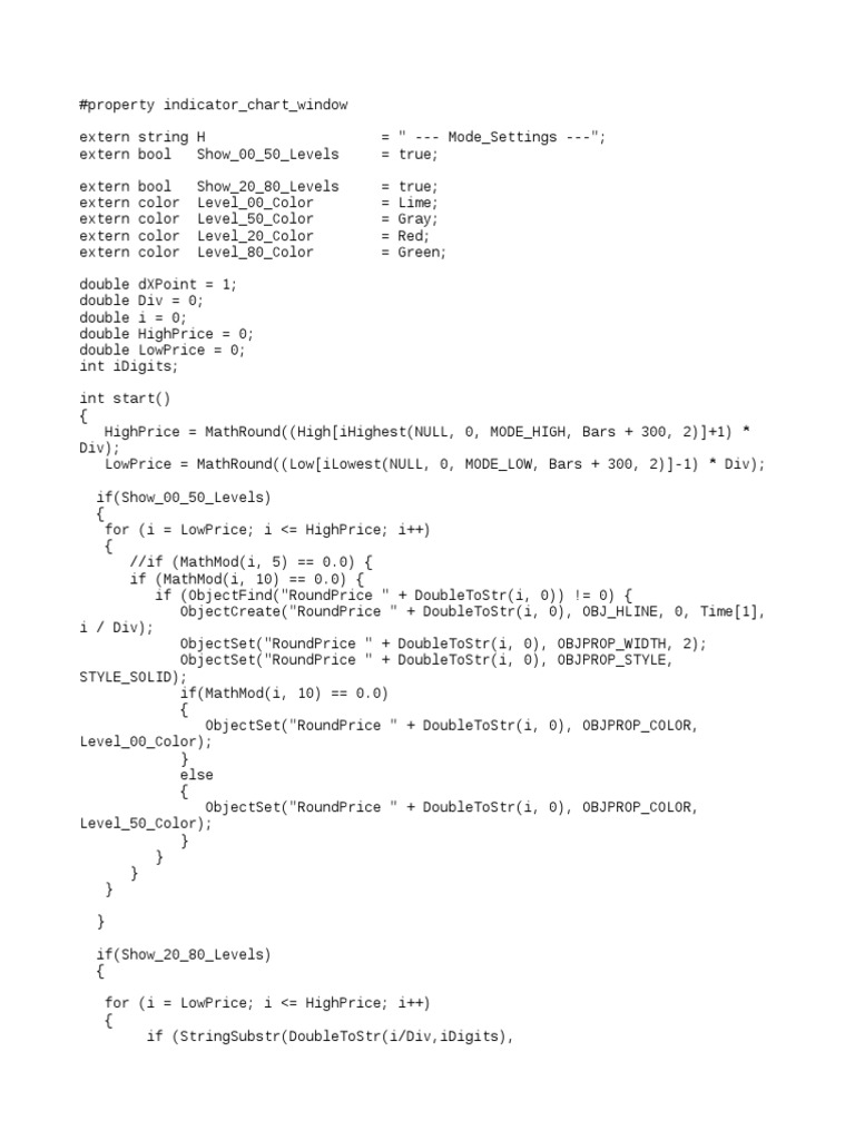 Key PA Levels - mq4 | PDF | Software Engineering | Computer Programming