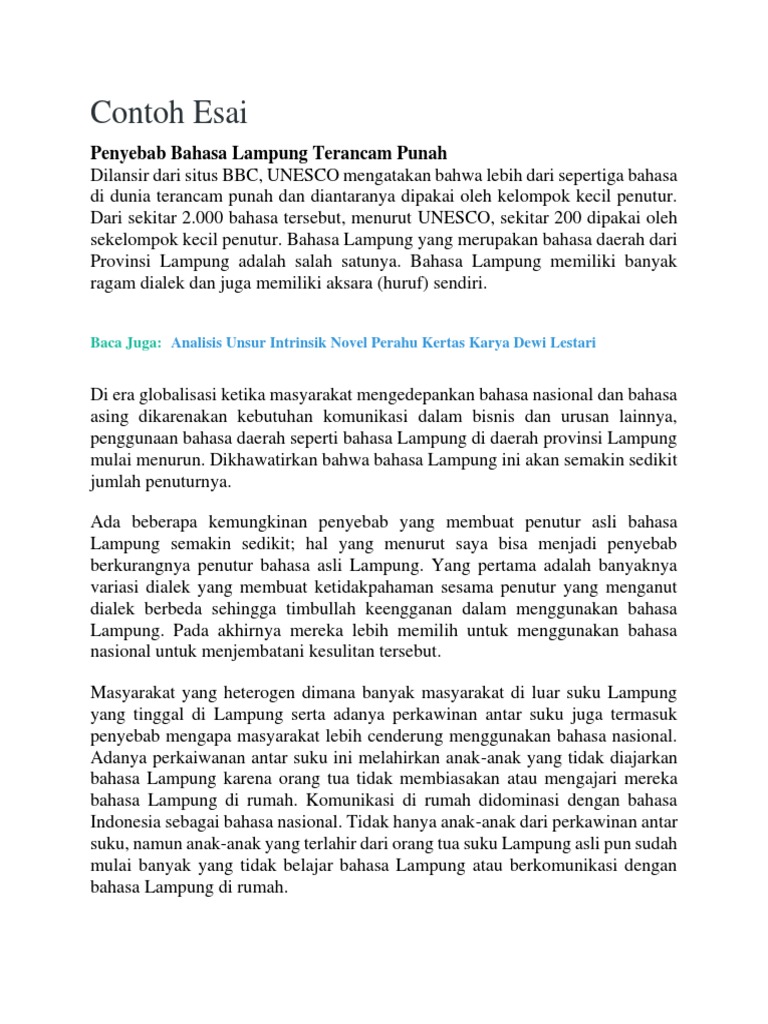 Contoh Esai | PDF