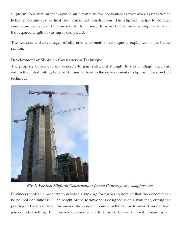 Slip Formwork | PDF | Concrete | Structural Engineering