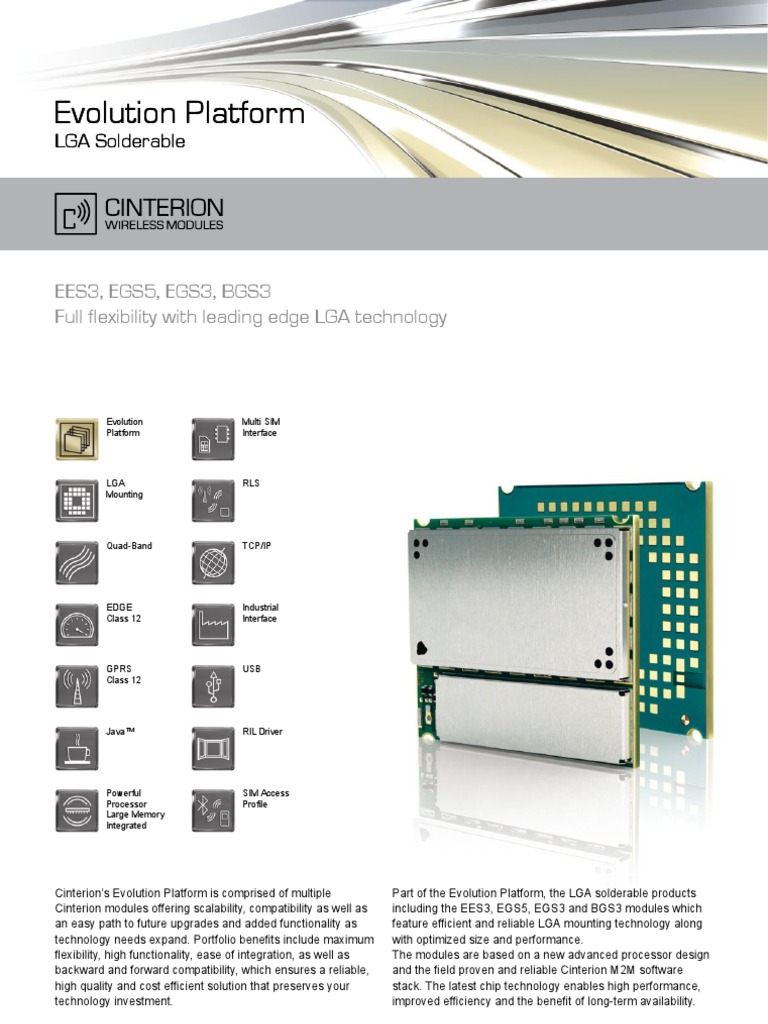Cinterion Datasheet Evolution LGA0 | PDF | General Packet Radio Service | Subscriber Identity Module