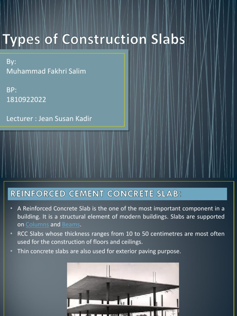 Types of Slab - English Assignment | PDF | Composite Material | Structural Engineering