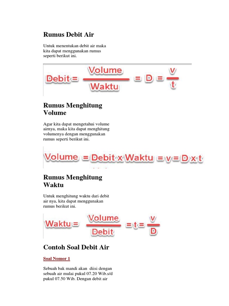 Rumus Debit Air | PDF