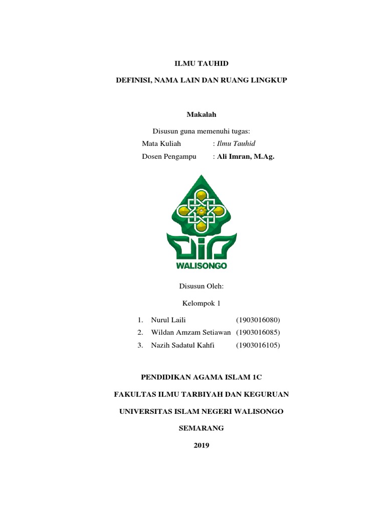Pengertian Sumber Dan Manfaat Mempelajari Ilmu Tauhid Pdf