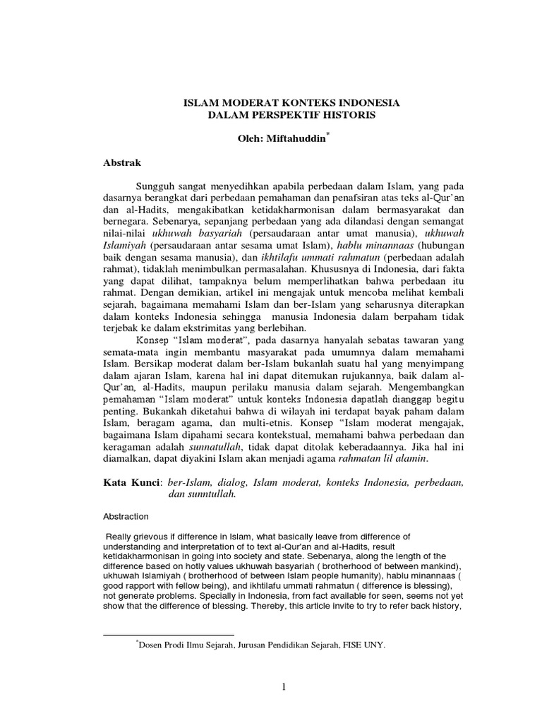 Islam Moderat dalam Konteks Indonesia | PDF | Agama & Spiritualitas