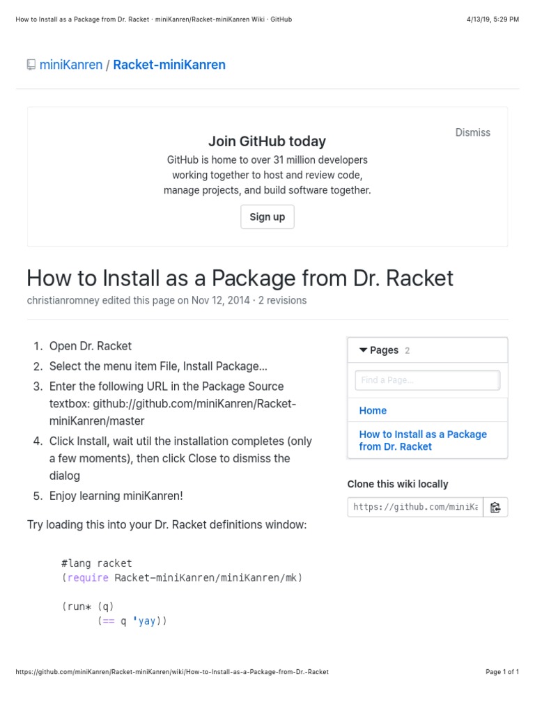 How To Install Mini Kan Ren in DR Racket | PDF