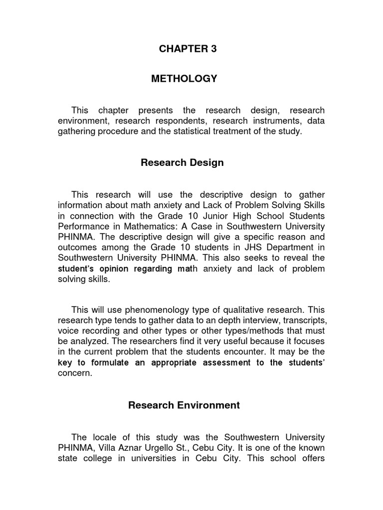 Chapter 3 Research | PDF | Anxiety | Research Design