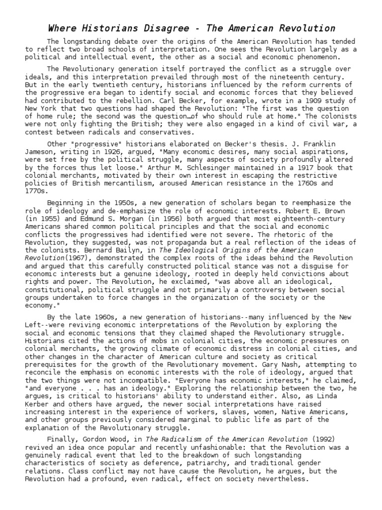 Historiography American Revolution | Download Free PDF | American ...