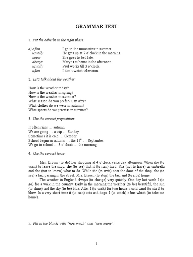 English Grammar Practice Quiz | PDF | Language Mechanics | Linguistics