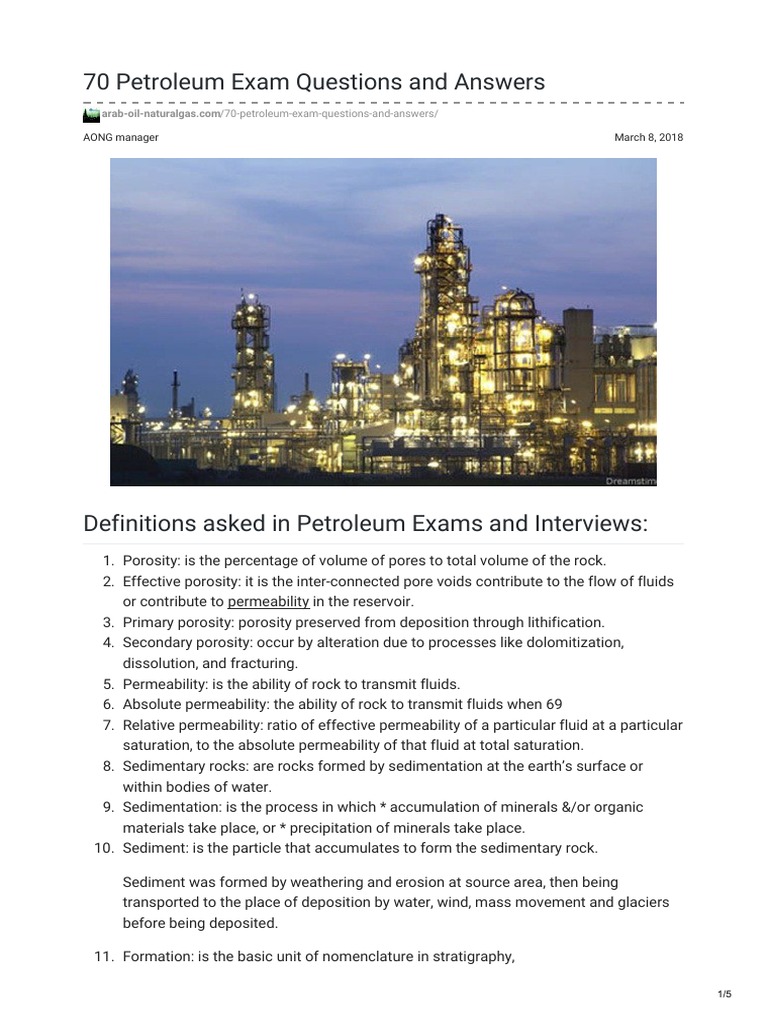 70 Petroleum Exam Questions and Answers | PDF | Fault (Geology ...