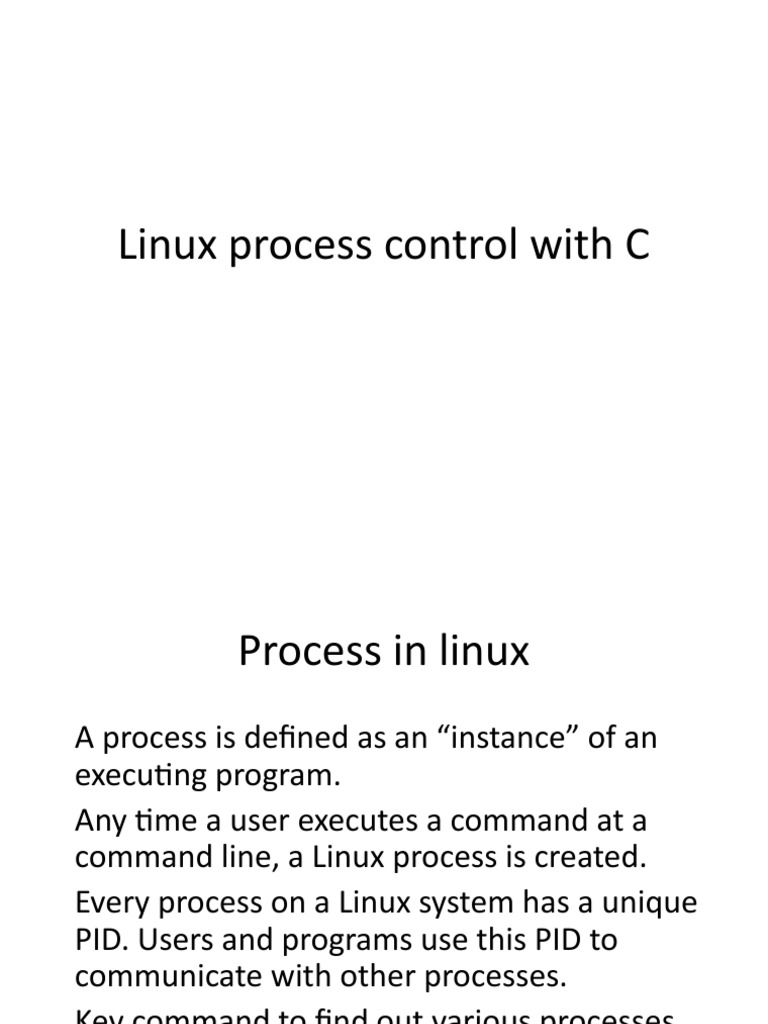 Linux Process Control With C Pdf Process Computing Concurrent Computing