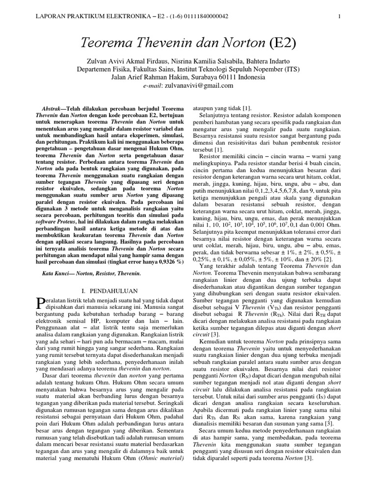 Lapres E2 ITS Surabaya | PDF