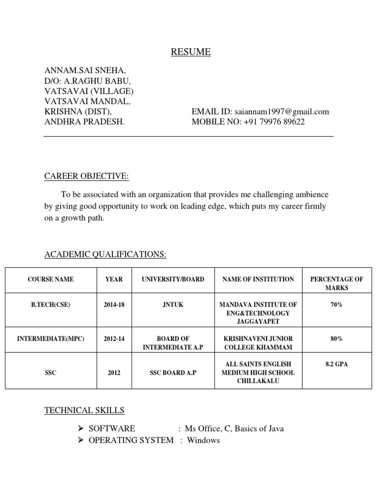 Sneha Resume | PDF | Remote Control | Internet Of Things