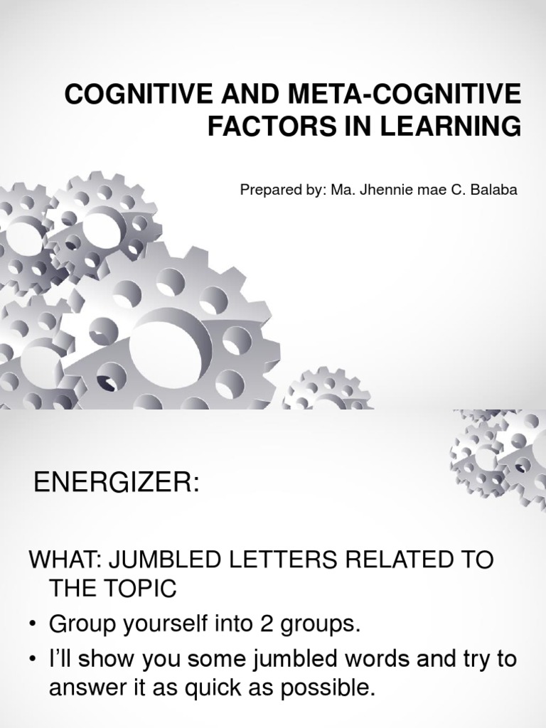 Cognitive and Metacognitive Processes | PDF | Metacognition | Memory