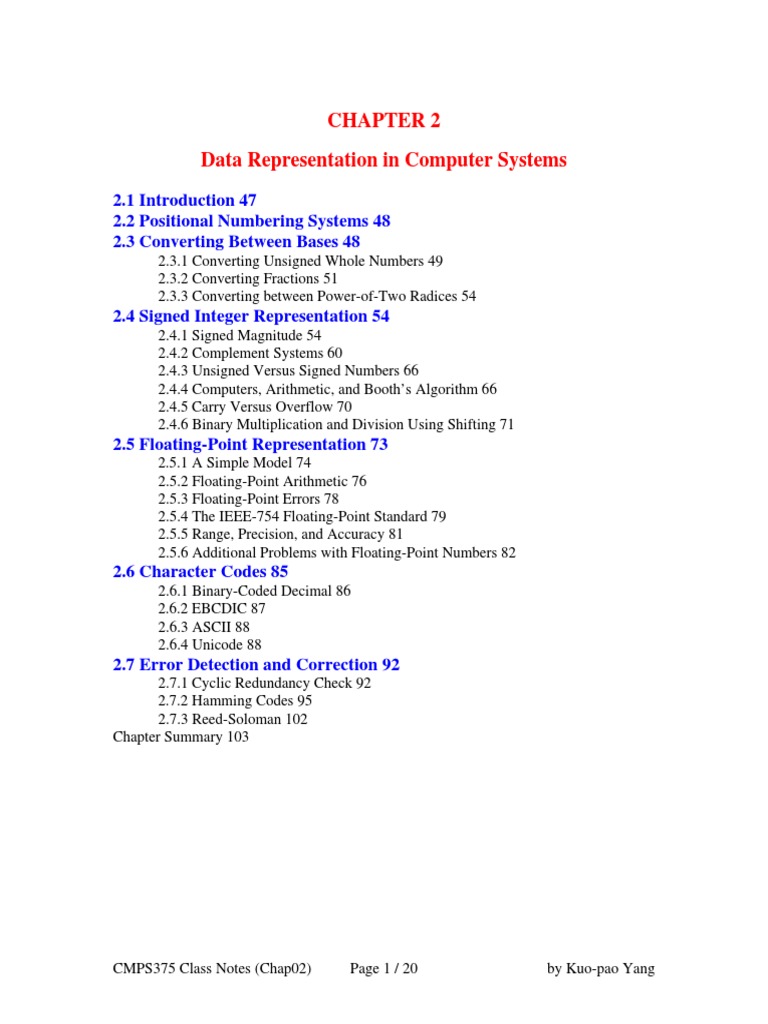 Data Representation Pdf Binary Coded Decimal Ebcdic