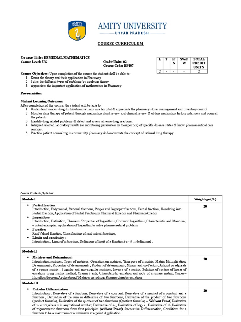 Remedial Mathematics | PDF | Derivative | Matrix (Mathematics) Remedial Mathematics | PDF | Derivative | Matrix (Mathematics)