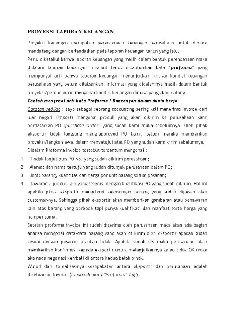 Resume Proyeksi Laporan Keuangan | PDF | Pengelolaan Keuangan & Uang Resume Proyeksi Laporan Keuangan | PDF | Pengelolaan Keuangan & Uang