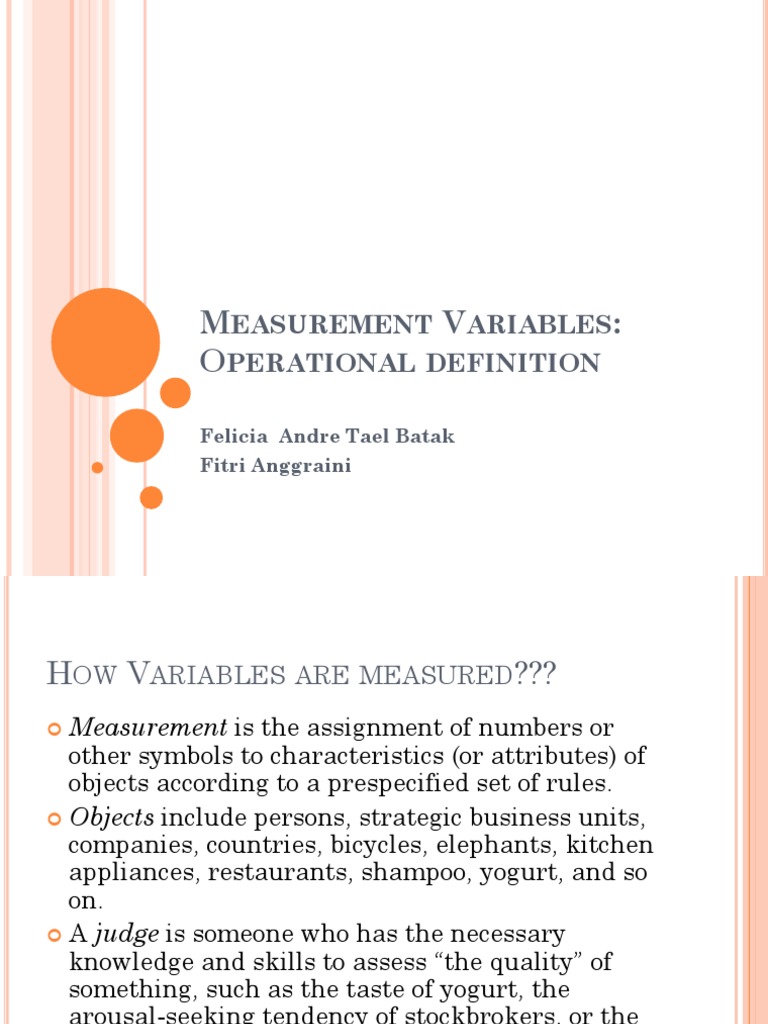 Measurement Variables | PDF