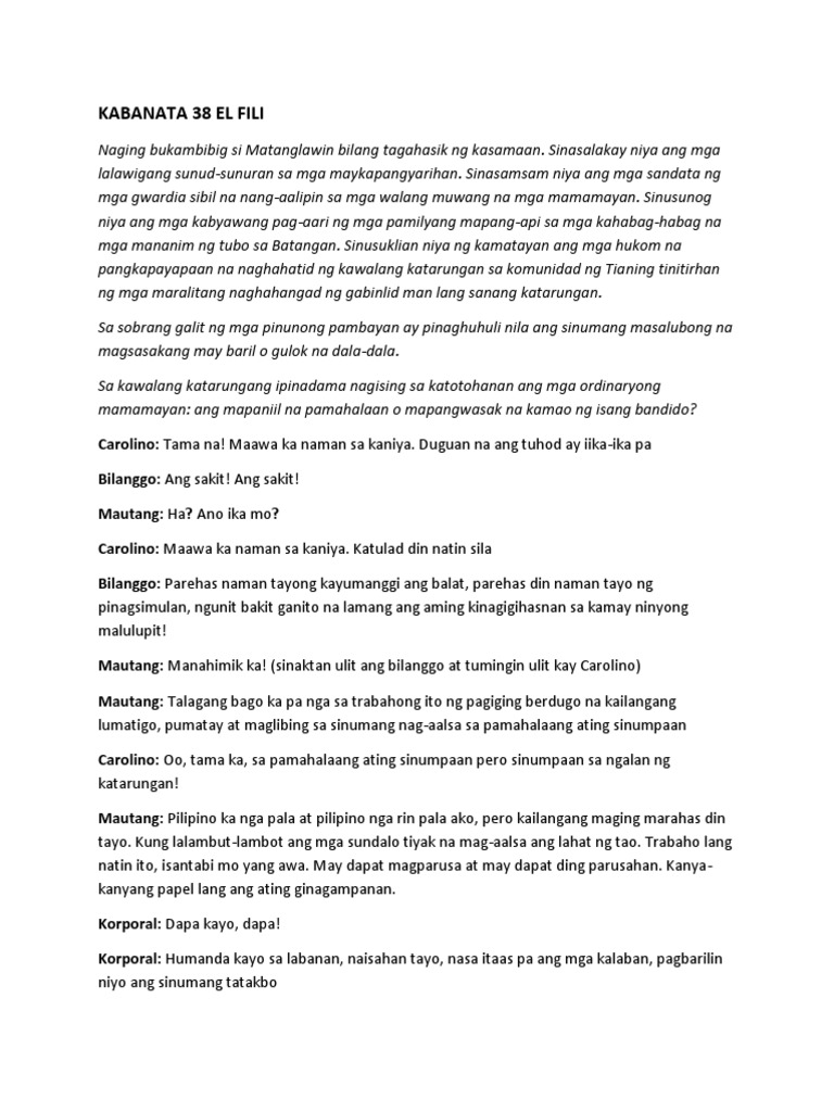 Kabanata 38 El Fili | PDF