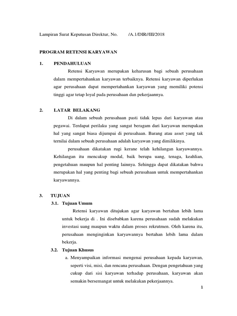 Program Retensi Karyawan | PDF | Pengelolaan Keuangan & Uang