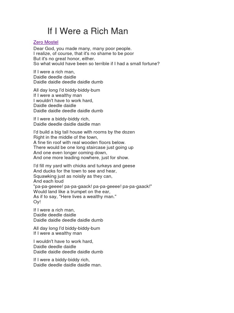 If I Were A Rich Man | PDF | Religion & Spirituality