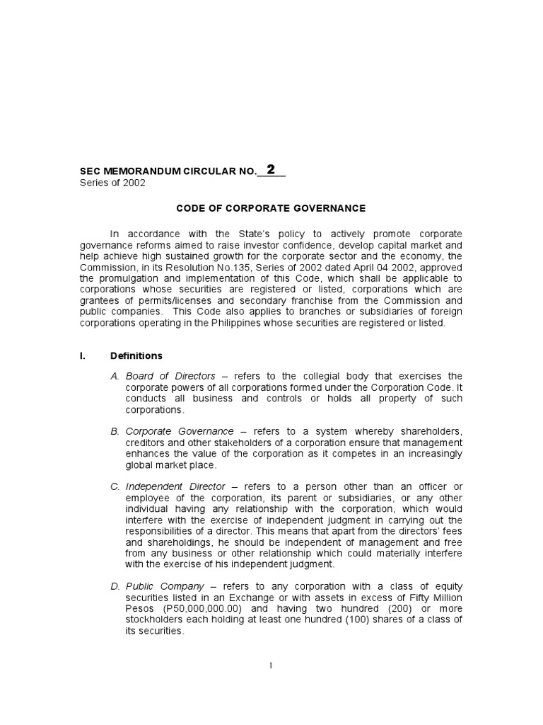 Corporate Governance Template | PDF | Internal Audit | Board Of Directors