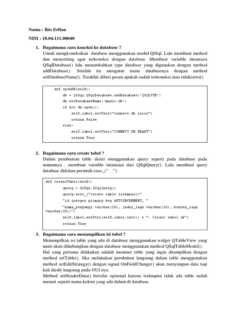 Database Sqlite With Pyqt5 | PDF