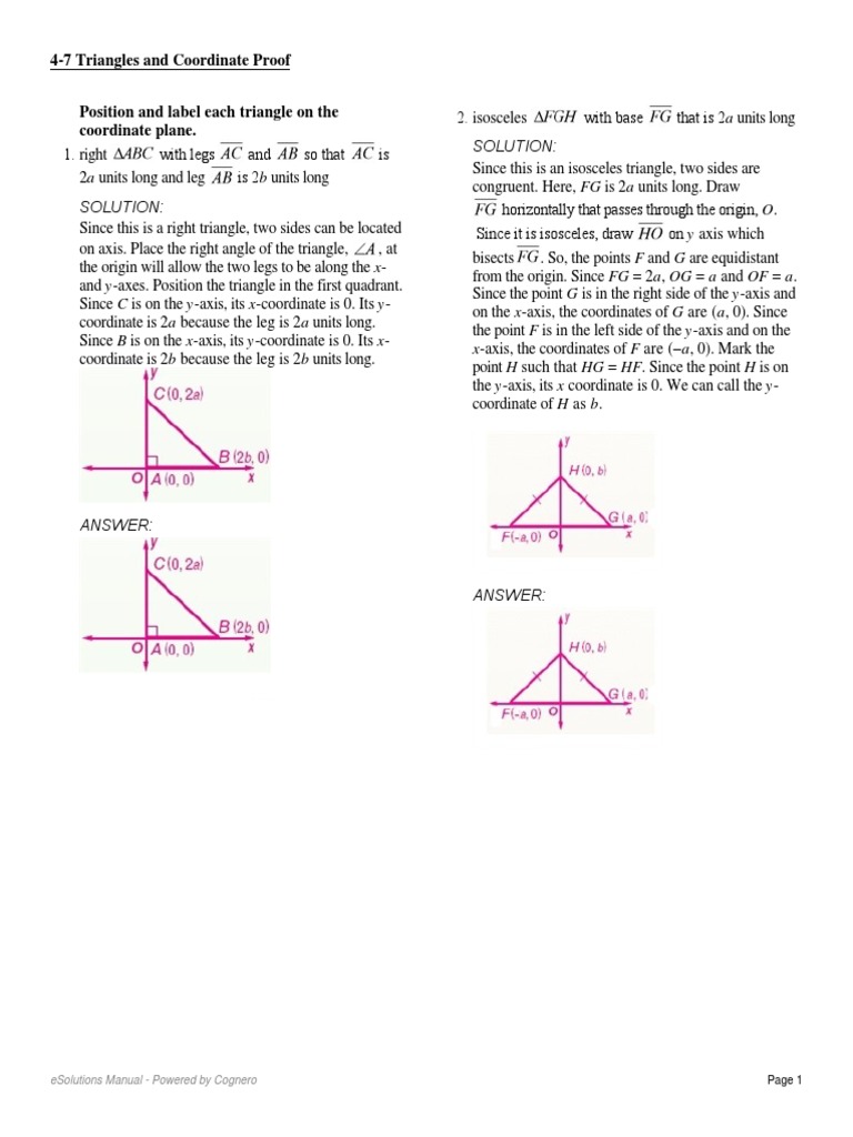 4-7 Triangles and Coordinate Proof | Download Free PDF | Triangle ...