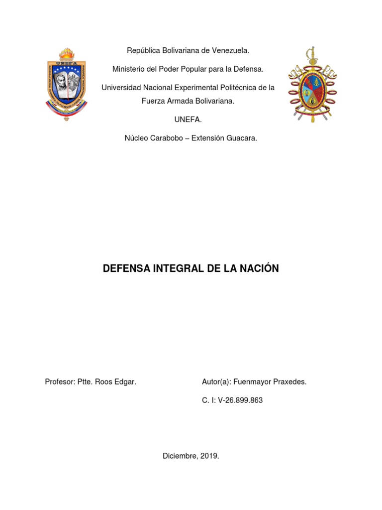Defensa Integral de la Nación en Venezuela | PDF | Nación | Venezuela