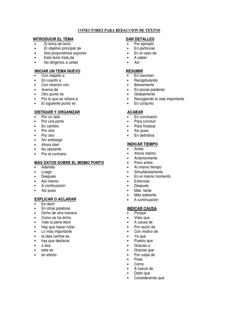 Conectores para Redaccion de Textos | PDF | Epistemología | Science