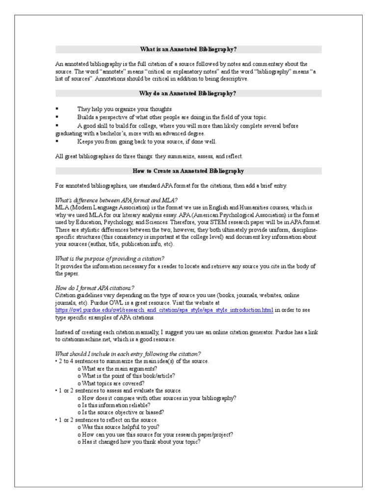 Annotated Bibliography Example Purdue Owl