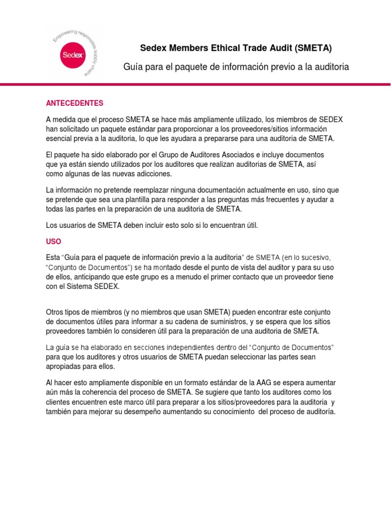 Guia SMETA PDF | PDF | Auditoría | Derecho laboral