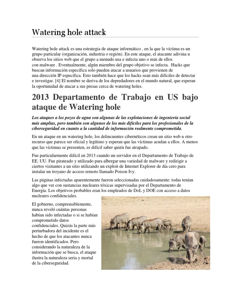 Watering Hole Attack | PDF | Malware | La seguridad informática