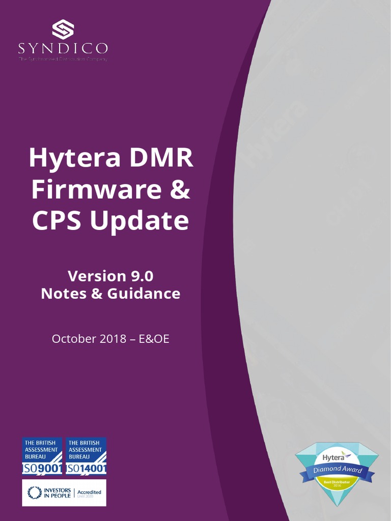 Hytera v9.0 Firmware Upgrade October 2018 | PDF | Computer File ...