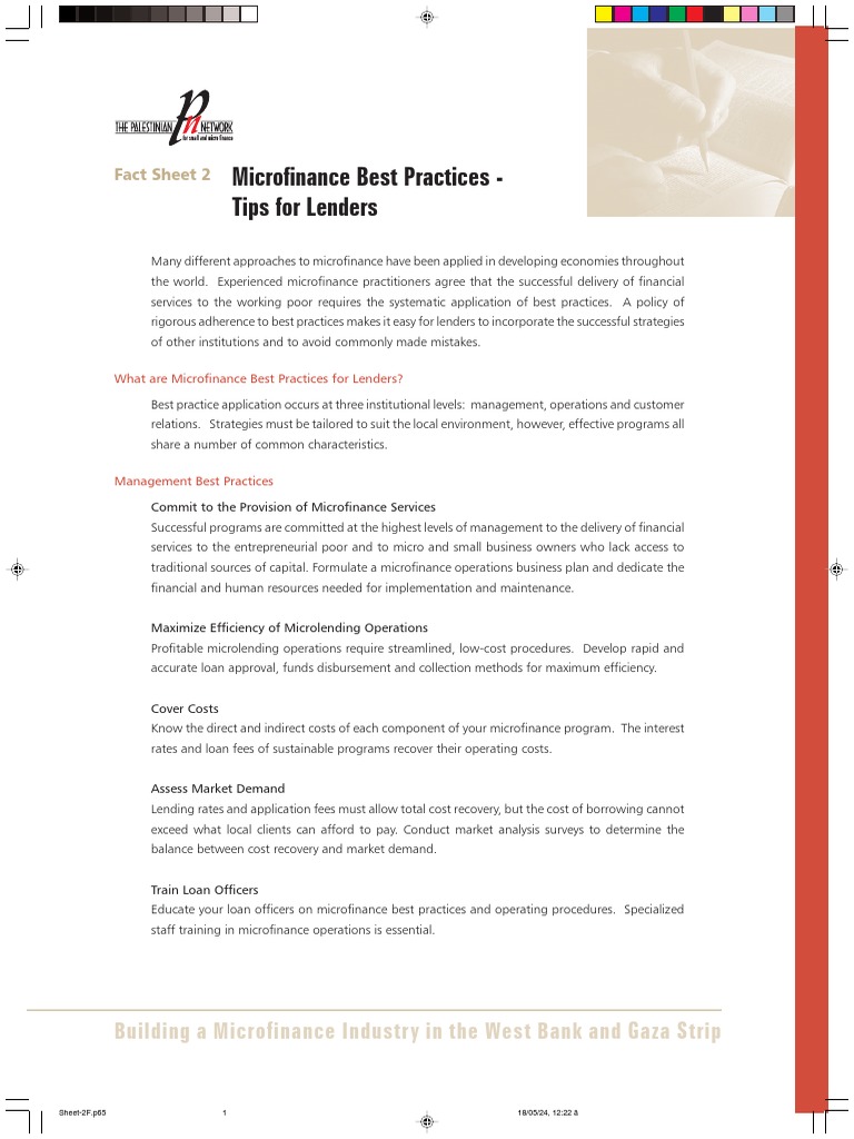 Best Practices in MFI | PDF | Microfinance | Loans