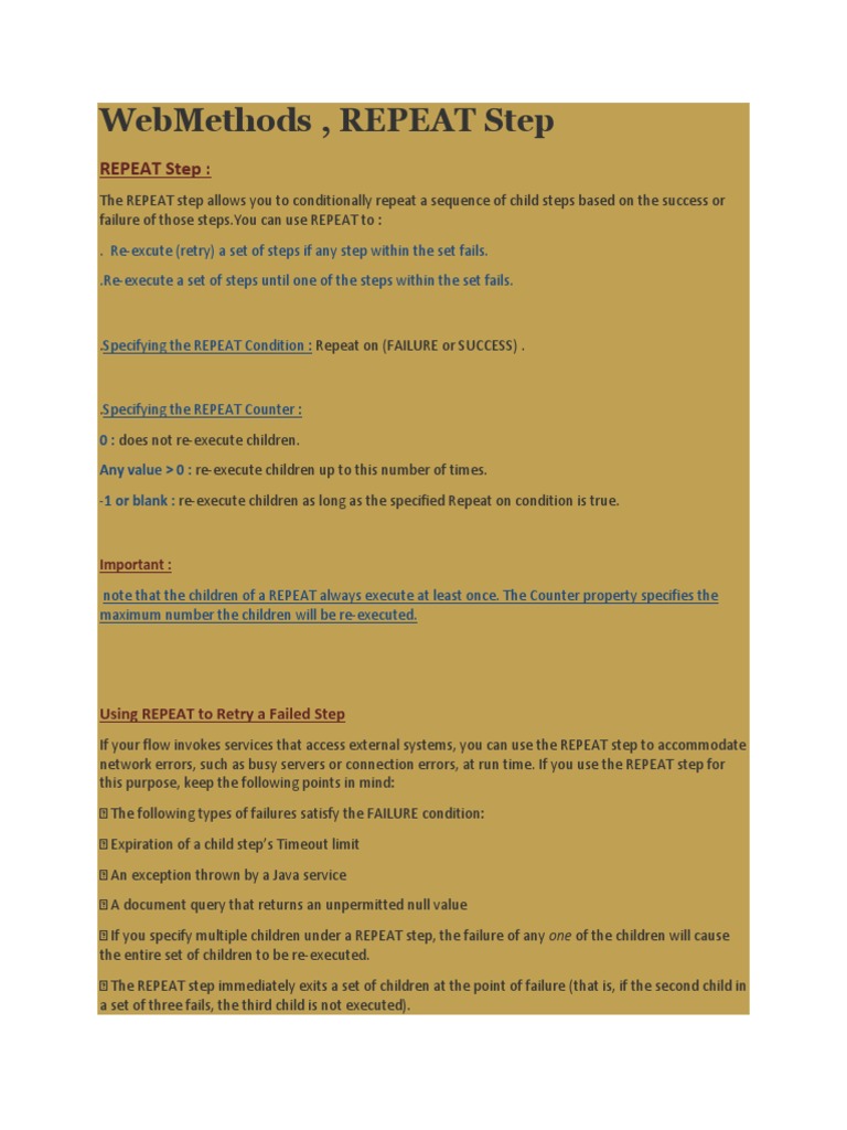 WebMethods Repeat | PDF | Hypertext Transfer Protocol | Control Flow