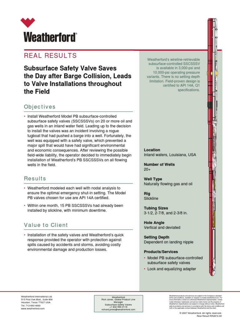 Subsurface Safety Valve Saves The Day After Barge Collision, Leads To ...