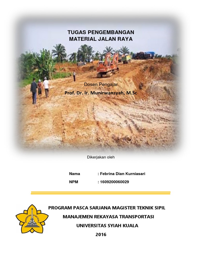 Tugas Material Jalan Raya Febrina Dian K (1609200060029) | PDF
