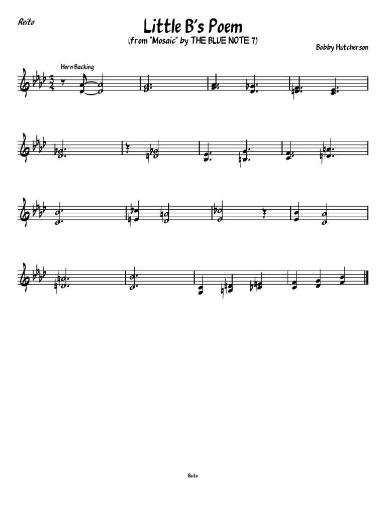 Little B's Poem (Horn Backing) | PDF