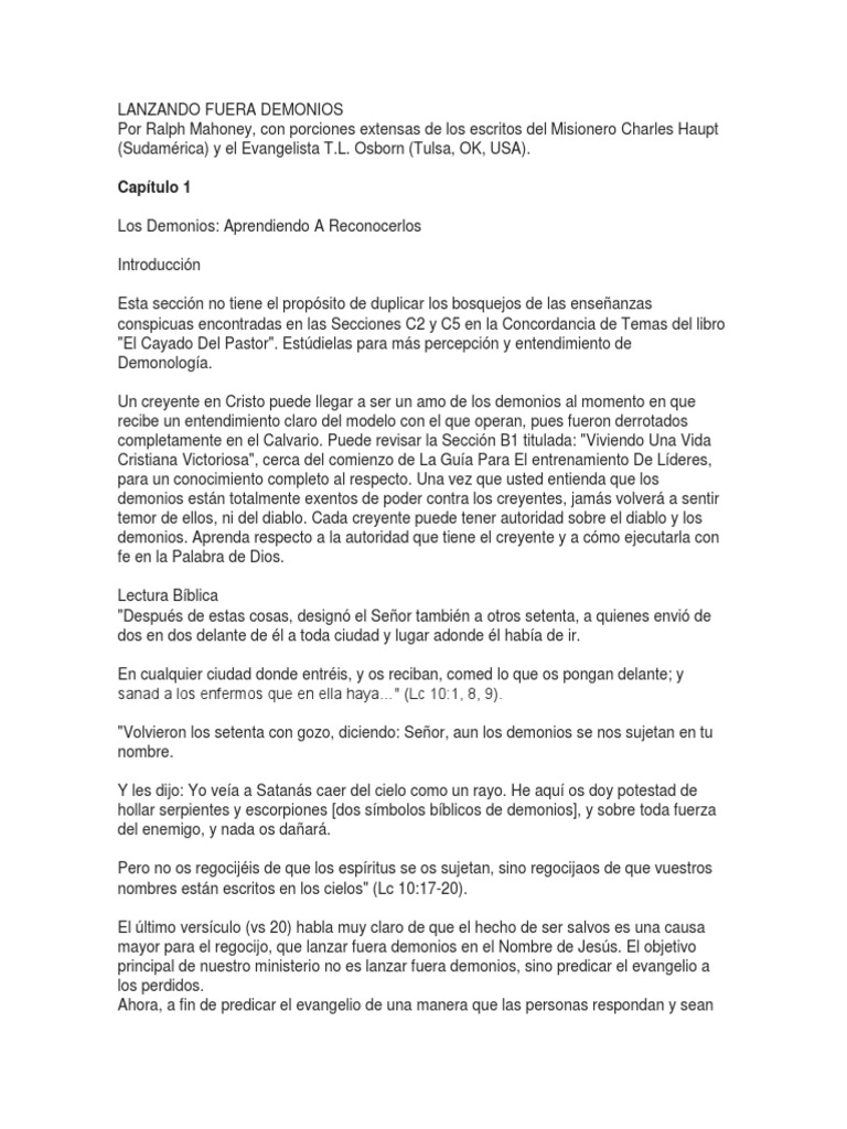 Lanzando Fuera Demonios | PDF | Demonios | Diablo