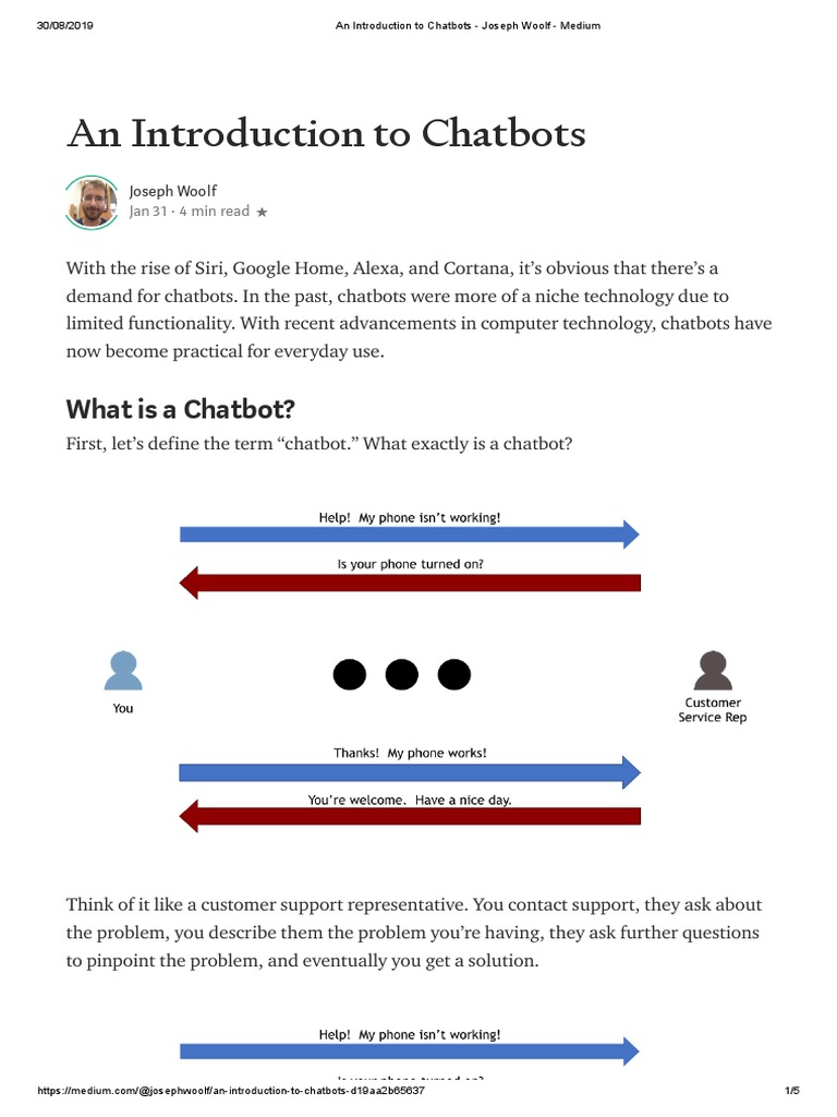 An Introduction To Chatbots - Joseph Woolf | PDF | Deep Learning ...