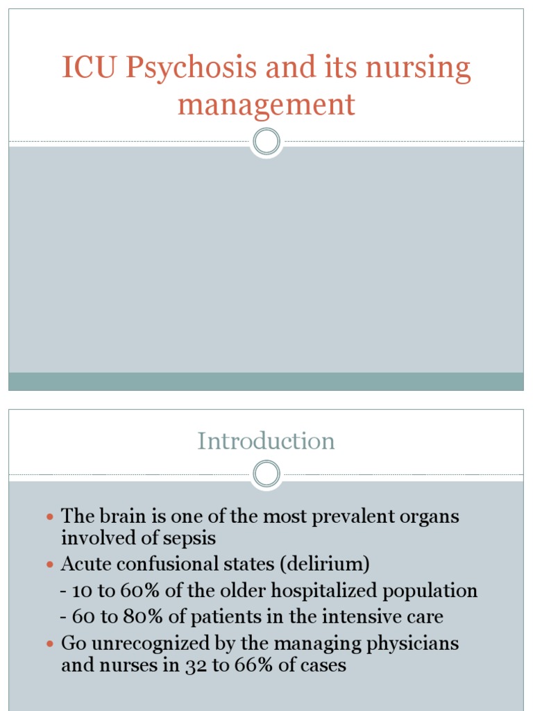 Icu Psychosis Delirium | PDF | Intensive Care Unit | Psychosis