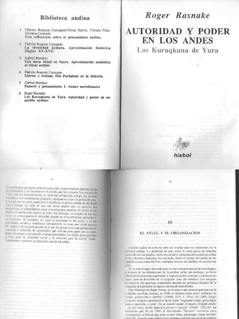 Rasnake, R. (1989) Autoridad y Poder en Los Andes PDF | PDF