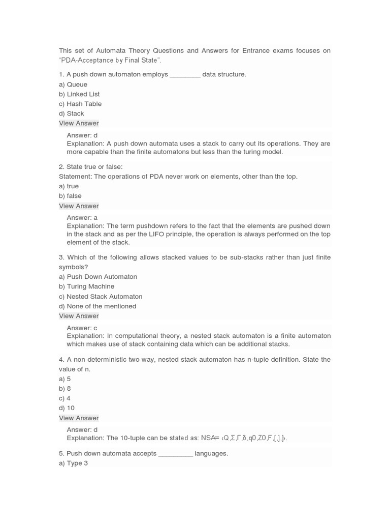 Unit 5 | PDF | Models Of Computation | Formalism (Deductive)