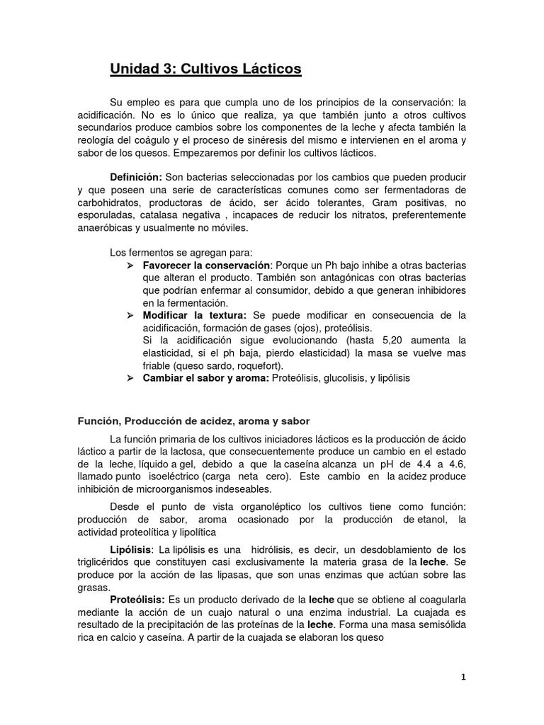 Cultivos Lacticos | PDF | Yogur | Queso