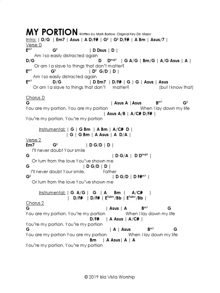 My Portion Key of D Major | PDF