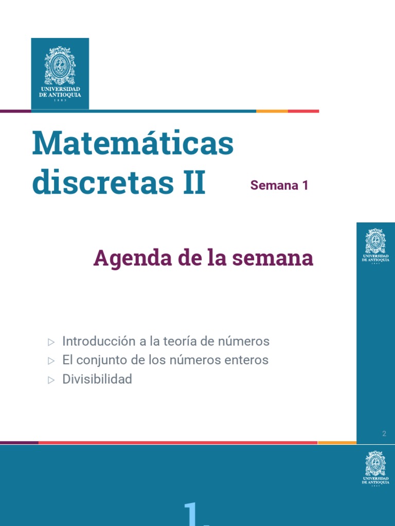 Matemáticas Discretas II | PDF | Entero | División (Matemáticas)